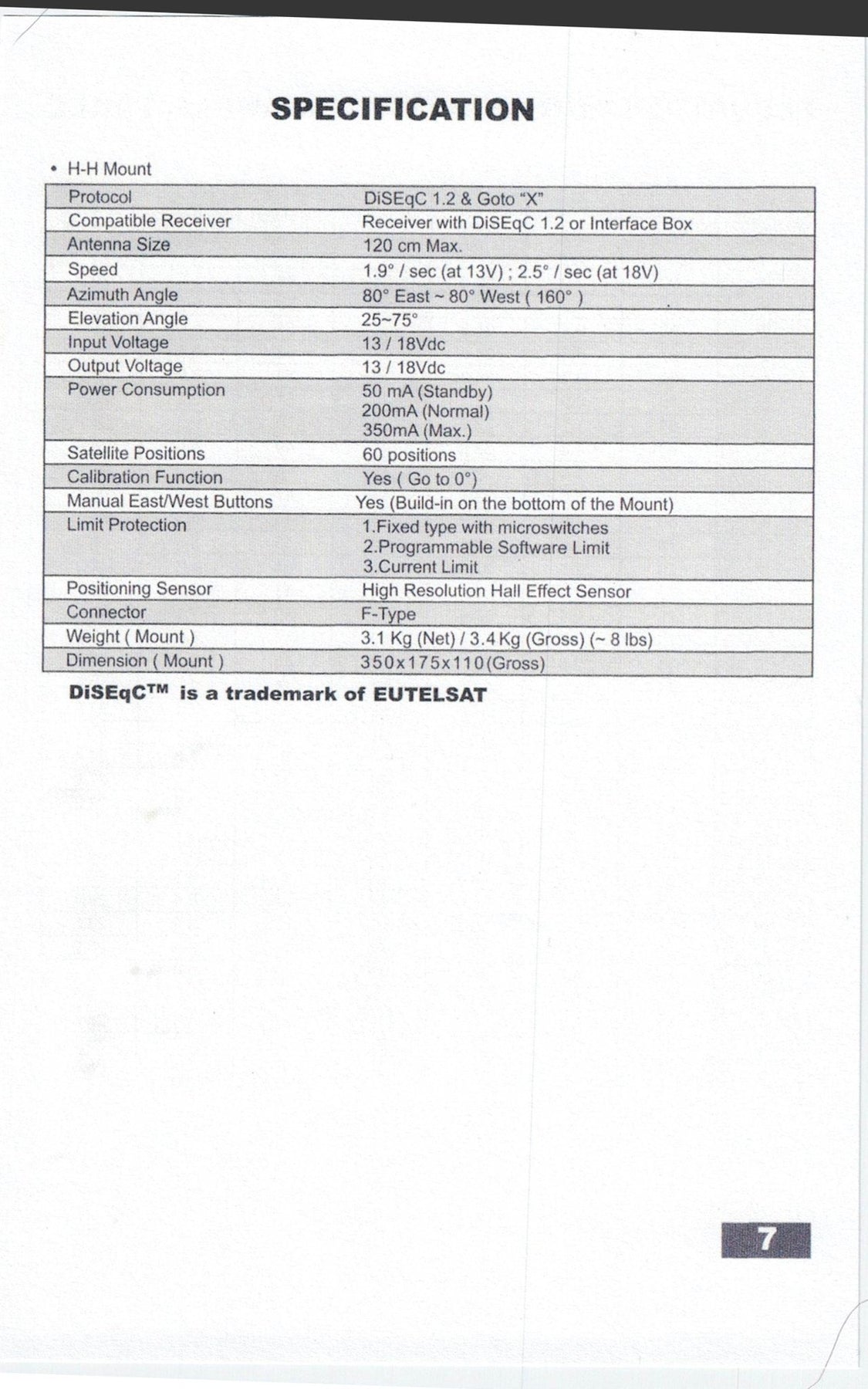 Opticum DM2800 Diseqc H-H Satellite Dish Motor and Mount– The Satellite ...